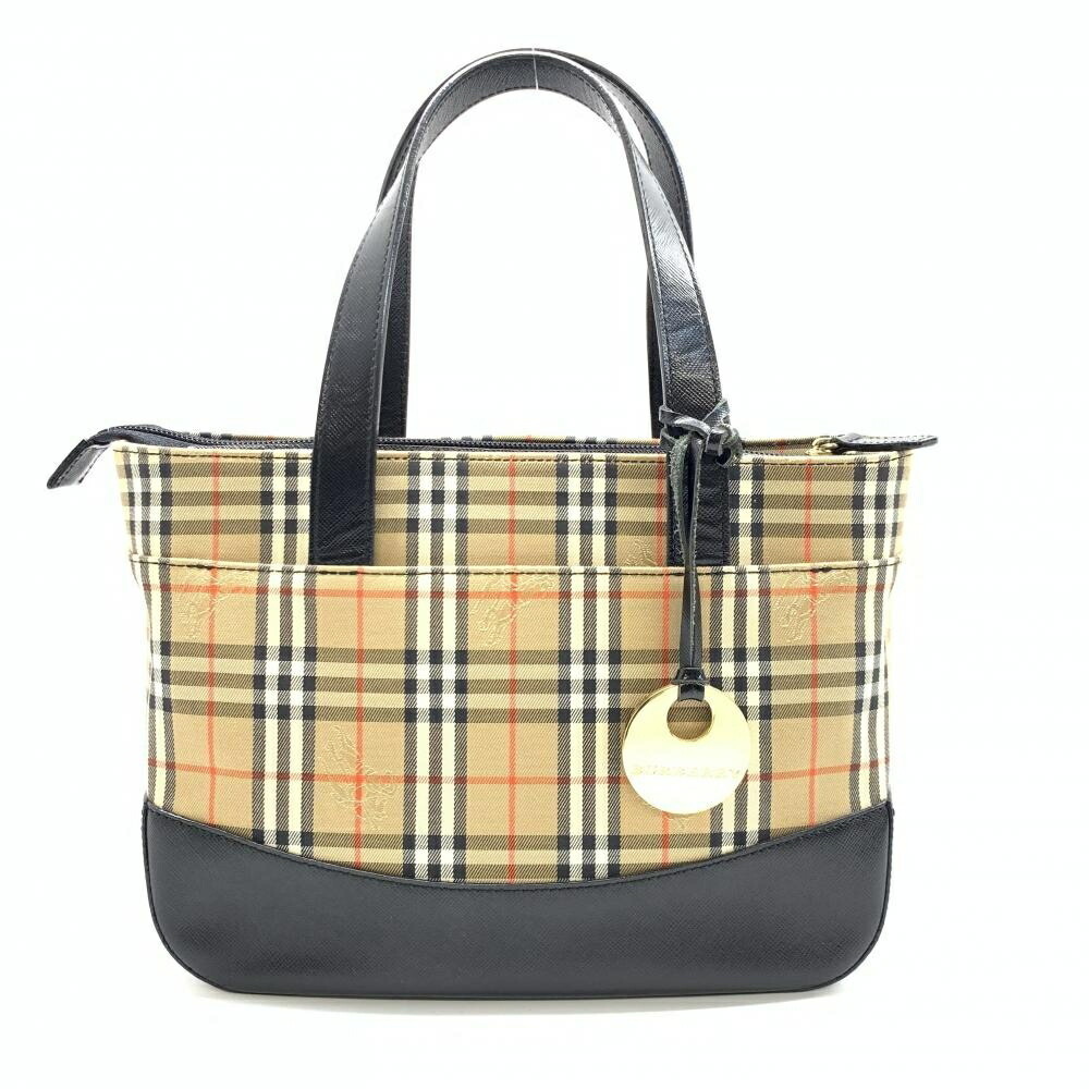 Burberry Nova Check Mini Canvas Leather Tote Beige Bl… - Gem